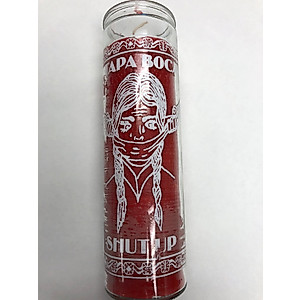 Shut Up (Tapa Boca) 1 Color Unscented Red Pillar Candle in Glass