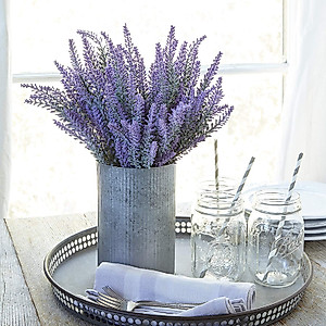 Veryhome 8 Bundles Artificial Flowers Outdoor Lavender Bouquet Fake Lavender Plant for Wedding Home Garden Decor