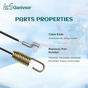 Replacement Snow Blower/Thrower Auger Drive Clutch Traction Control Cable for MTD Cub Cadet 746-04230A 946-04230A 31AH5DQ8766 31AH64Q4 31AH63N2711 31AH54P4766