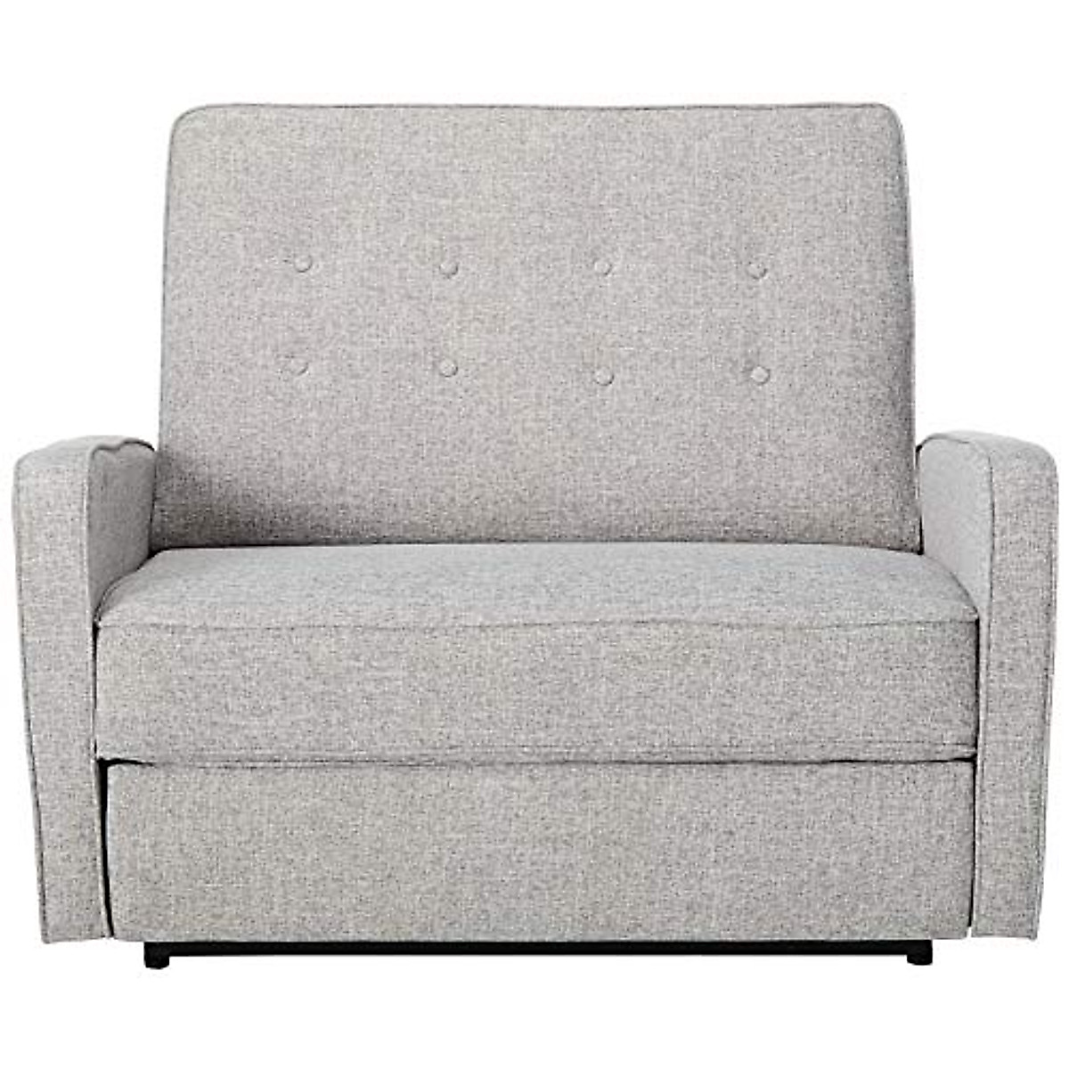 GDFStudio Christopher Knight Home Calliope Buttoned Fabric Reclining Loveseat, Light Grey Tweed / Black