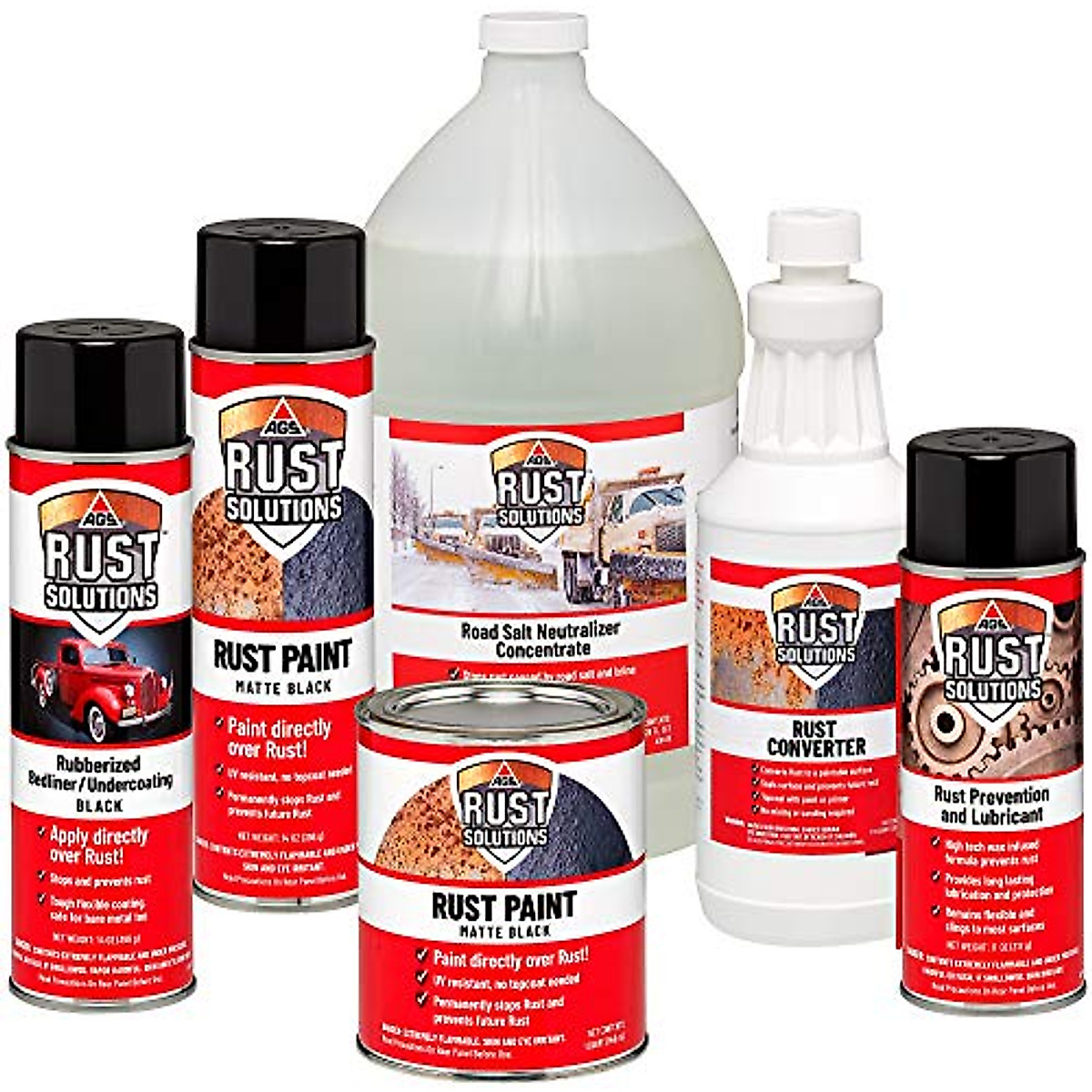 AGS RUST SOLUTIONS Rust Spray Paint, 14 Ounces, Matte Black Finish