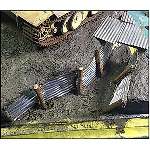 8X 1:35 Scale Steel Shed Corrugated Tile Table Material Miniature Architecture House Dioramas Building Model Kits Layout Scenery