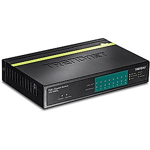 TRENDnet 8-Port Gigabit PoE+ Switch, 8 x Gigabit PoE+ Ports, 123W PoE Power Budget, 16 Gbps Switching Capacity, Desktop Switch, Ethernet Network Switch, Metal, Lifetime Protection, Black, TPE-TG80G