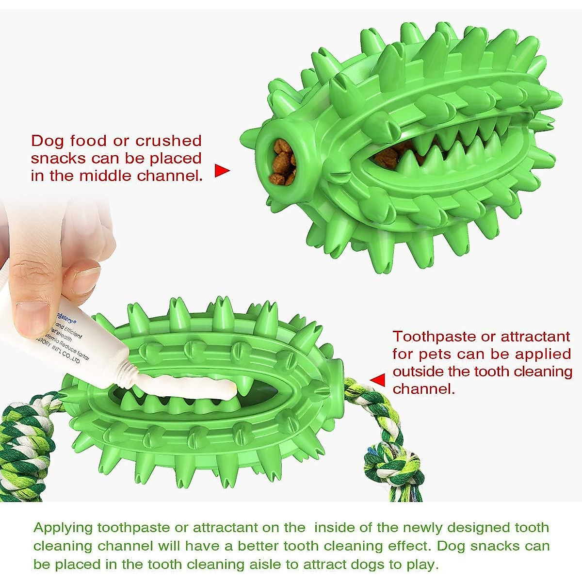 Dog Chew Toys Dog Toothbrush Stick Teeth Cleaning Brush Dental for Small Medium Large Dog, Rubber Dog Squeaky Toys for Aggressive Chewers Cactus Tough Toys Interactive for Training Cleaning Teeth