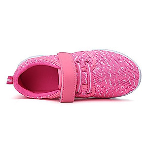 Abertina Kids Lightweight Breathable Running Sneakers Easy Walk Sport Casual Shoes for Boys Girls (2 Little Kid,Pink,34)