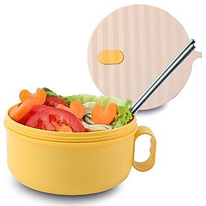 GMAEURL Microwave Ramen Cooker Ramen Bowl Set Noodle Bowl With Lid And Chopsticks BPA Free/Food Grade For Office College Dorm Room Instant Cooking Dishwasher Safe