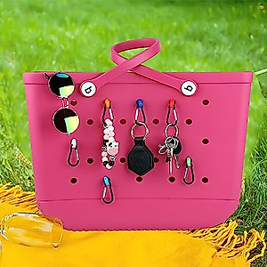 6pcs Key Holder for Bogg Bag, Carabiner Key Holder Carabiners Clips Charm Accessories for Bogg Bag to Hang Items (6 Colors)