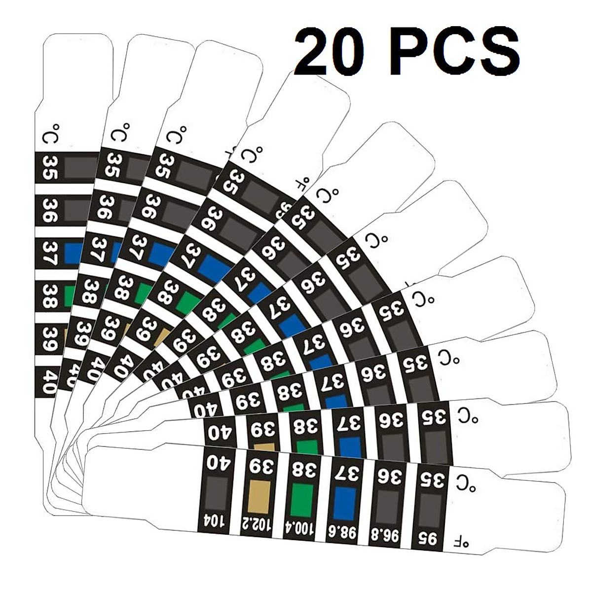 Temperature Strips, Temperature Strips for Travel and Daily Home Use, Multipurpose (20Pcs)