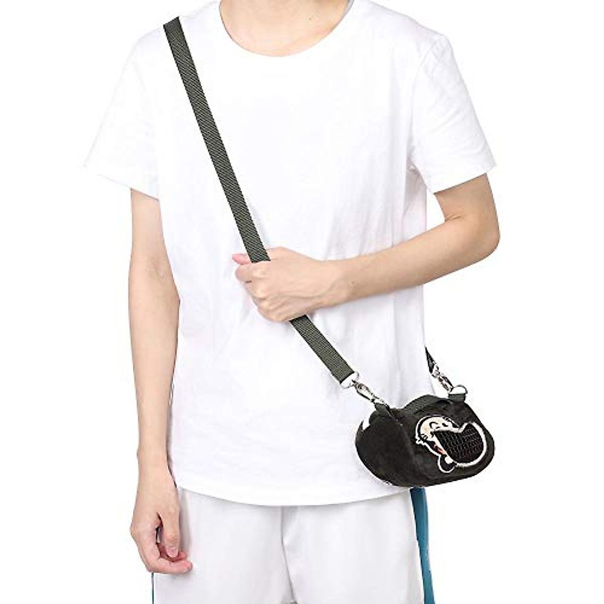 Pet Hamster Carrier, Blackish Green Flannelette Hamster Squirrel Travel Bags Portable Breathable Small Animal Carrier Outgoing Sleeping Bag for Squirrel Hedgehog Guinea Pig(S)