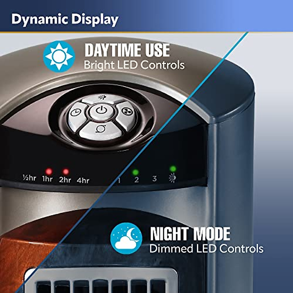 Lasko Oscillating Tower Fan, Nighttime Setting, Remote Control, Portable, Timer, for Bedroom, Home and Office, 3 Quiet Speeds, 42.5", Silverwood, T42954