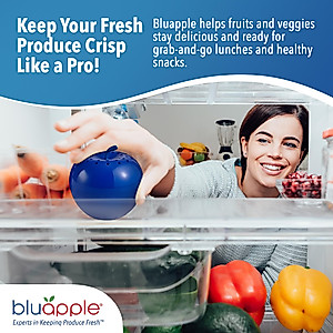 Bluapple Classic Produce Saver 15-Month Bundle, Vegetable & Fruit Fresh Produce Protector, Ethylene Gas Absorber, Food Freshness Extender, Fresh Fruit Preserver, Vegetable Saver, USA-Made BPA-Free