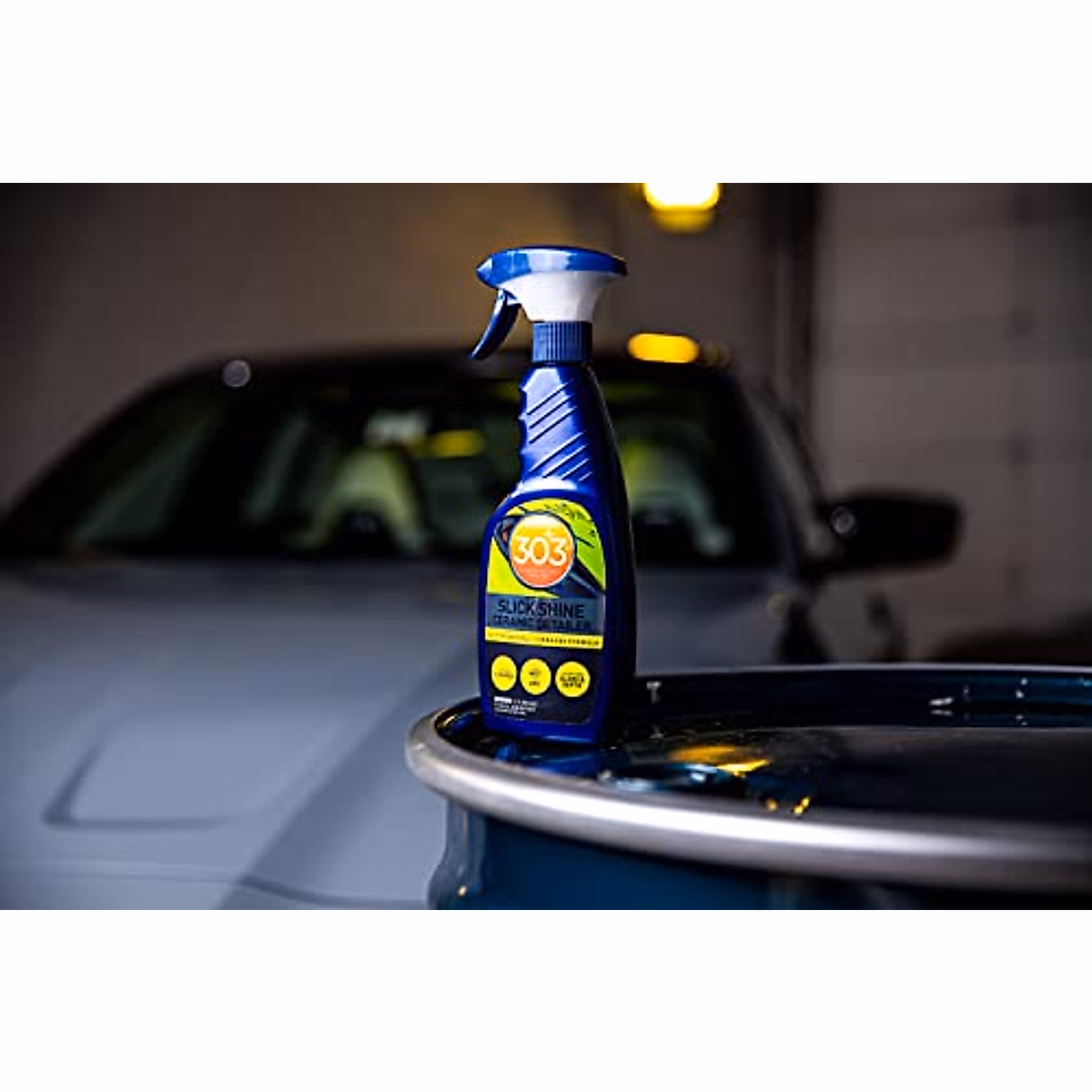 303 (30265 Slick Shine Ceramic Detailer - SiO2 and Carnauba Infused Ceramic Coating - Premium Ceramic Detailing Spray - Increases Shine and Gloss - Works on Paint, Glass, and Wheels - 16Oz