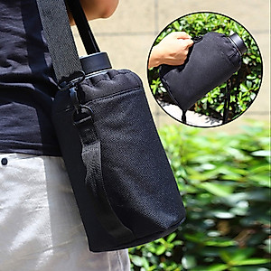 SENDESTAR 64 oz Beer Growler Double Wall Vacuum Insulated Leak Proof Stainless Steel Water Bottle —Wide Mouth with Flat Cap & Spout Lid Includes Water Bottle Pouch (Mint/Cobalt)