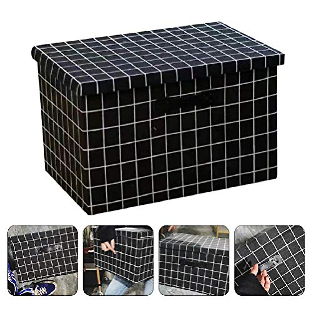Holibanna Cube Storage Organizer Collapsible Storage Boxes Folding Storage Box Clothing Shoes Storage Basket with Lid Cloth Storage Bins Storage Containers