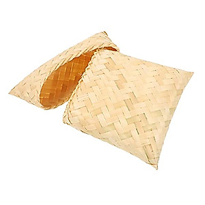 Cabilock Table Top Decor Bamboo Sticky Rice Basket s Wedding Decor 2pcs Bamboo Pillow Gift Box Decoration Bamboo Storage Tray Decor s Bamboo Food Basket Tablescape Decor