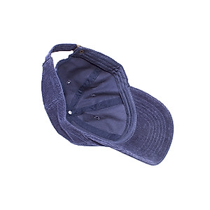 Plaid Suede Womens Mens Corduroy Hat for Men Casual Everyday Baseball Cap with Adjustable Straps (Navy)
