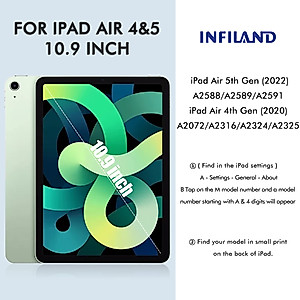 INFILAND Compatible with iPad Air 5 10.9 2022/iPad Air 4 10.9 2020, Ultra-Thin Shockproof TPU Case (with Translucent Matte Back) with Smart Auto Wake/Sleep Function, Mint Green