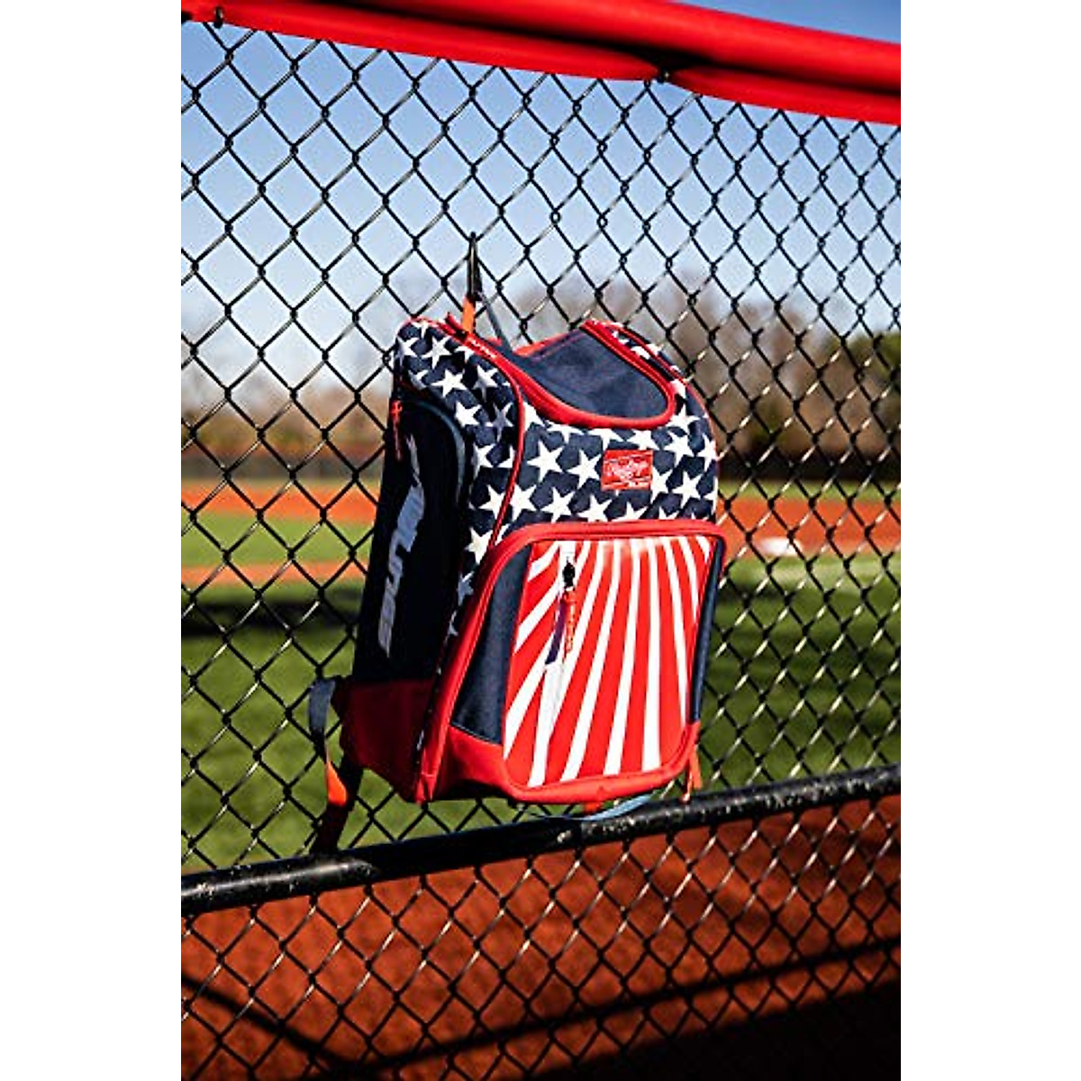 Rawlings | LEGION Backpack Equipment Bag | Baseball & Softball | Red/White/Blue