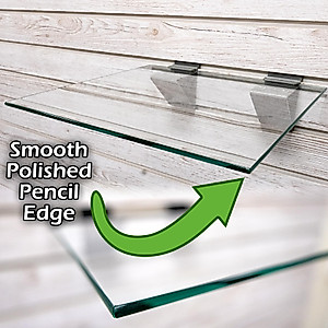 STORE FIXTURES DIRECT Square Tempered Glass Panels for Glass Cube or Shelving Displays, Clear Transparent Glass, 12" W x 12" L x 3/16" Thick, 2 Pack