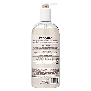 Renpure Plant Based Coconut and Vitamin E Moisturize and Replenish Shampoo - Ideal for Lifeless Hair - Leaves Hair Silky and Smooth - Rids Hair of Grime - Recyclable, Pump Bottle Design - 24 fl oz