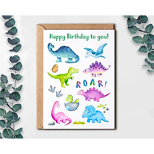 EruditeGifts Happy Birthday To You Card - Dinosaurs Birthday Card - Kids Birthday Card - Dinosaur Birthday Card For Kids - T-Rex Card
