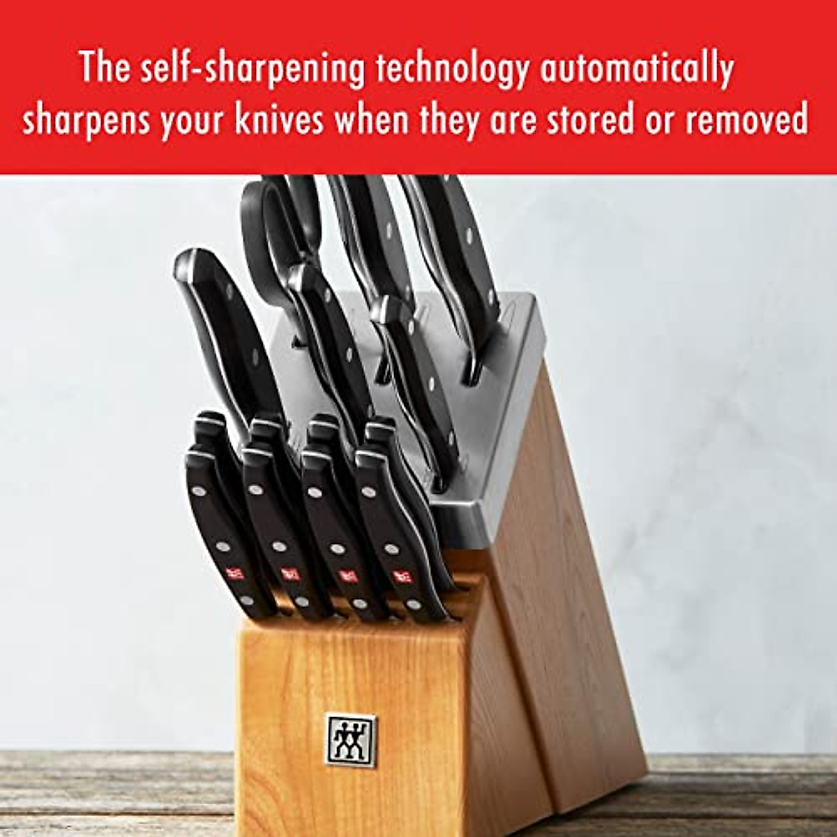 ZWILLING Twin Signature 15-Piece German Knife Set with Block, Razor-Sharp, Made in Company-Owned German Factory with Special Formula Steel perfected for almost 300 Years, Dishwasher Safe