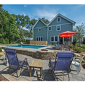 JUMMICO Zero Gravity Chair Patio Outdoor Adjustable Reclining Folding Chair Lawn Lounge Chair for Deck Beach Yard and Beach with Pillows Set of 2 (Dark Blue)