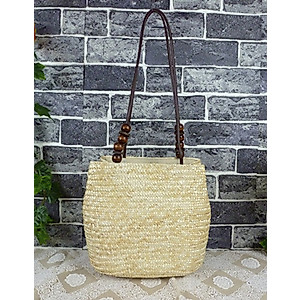 TONWHAR European Style Straw Bag Purse Woven Summer Beach Tote for women (Natural)