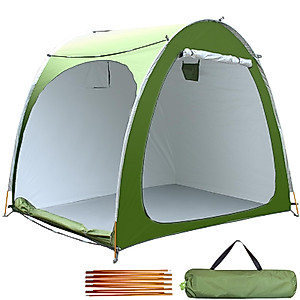 HuaKastro 80"Lx60"W Extra Large Waterproof Bike Cover Storage Tent for 4 Bikes w/ Dual Doors and Premium Aluminum Support Poles, UV-Proof 210D Oxford Fabric Shed, Easy Setup, Portable and Space Saving