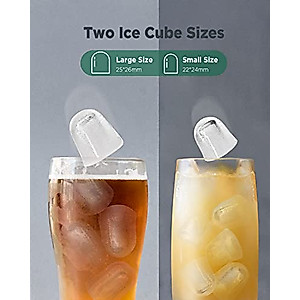 Silonn Countertop Ice Maker, 9 Cubes Ready in 6 Mins, 26lbs in 24Hrs, Self-Cleaning Ice Machine with Ice Scoop and Basket, 2 Sizes of Bullet Ice for Home Kitchen Office Bar Party, Black (SLIM09)