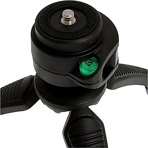 iGadgitz U4330 Mini Lightweight Table Top Stand Tripod and Grip Stabilizer Compatible with Digital Cameras, DSLRs, Video Cameras & Camcorders - Black