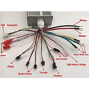 48V/72V 3000W 5000W 80A Sine Wave Brushless DC Motor Controller Ebike Controller +VM960 Color Display One Set，Used for 3000W, 5000W Ebike Kit.