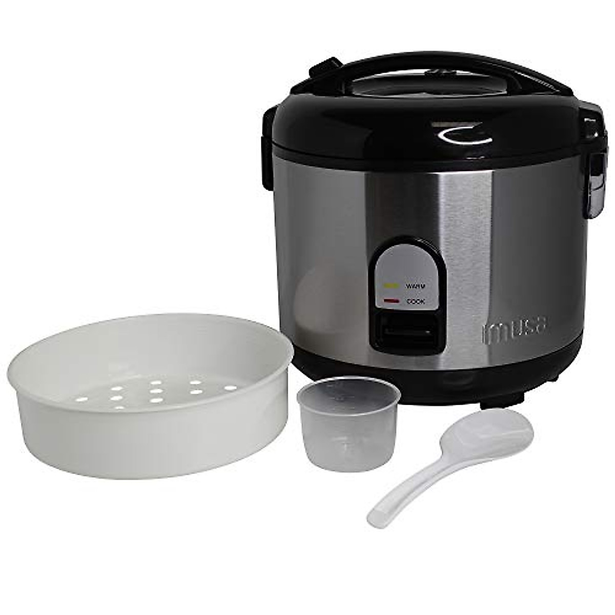 IMUSA USA GAU-00028 Electric Rice Cooker 10-Cup Uncooked Rice (20-Cup Cooked Rice), Stainless Steel