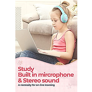 Picun E5 Kids Wireless Headphones with Microphone, Bluetooth 5.0 Over Ear Wireless Kids Headphones with Volume Control 85dB/93dB, 40H Playtime, Sharing Function, for School/iPad/Tablet/Boys/Girls