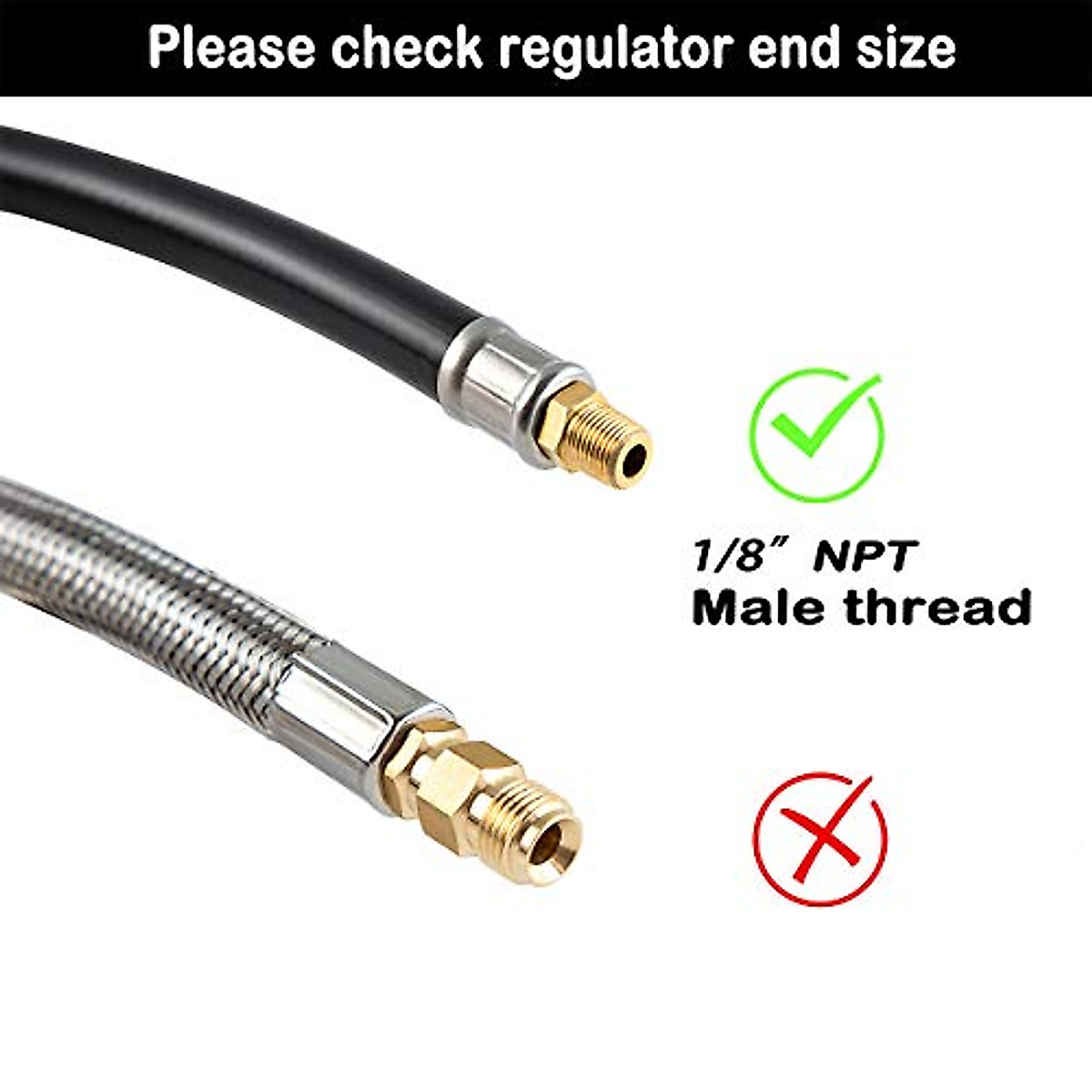 DELSbbq 21" QCC1 Hose and Regulator Kit with 1/8 NPT Male Thread Replacement Parts for Weber Propane Grills,Replacement for Weber 7503