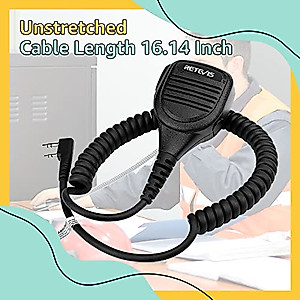 Retevis RT3S Walkie Talkie Mic with 3.5mm Audio Jack, IP54 Waterproof Shoulder Mic Compatible with RT22 RT68 RT5R RT86 RT85 RB17V RB87 RT27 RB85 RT81 RT1 Baofeng BF-F8HP UV5R Two Way Radio (1 Pack)