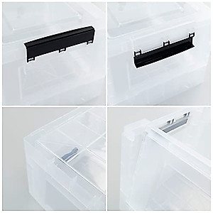 AnnkkyUS 2-pack 16 L Collapsible Storage Box Crates with Lids, Plastic Folding Storage Box
