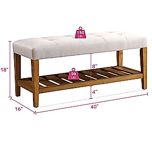 ACME Furniture Charla Bench, Light Gray & Oak, One Size