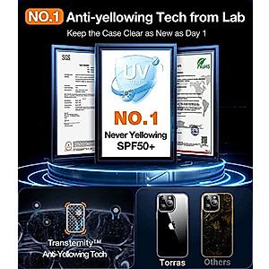 TORRAS Crystal Clear Designed for iPhone 14 Pro Case, [Anti-Yellowing][Ultra-Thin] Military Grade Drop Protection, Slim iPhone 14 Pro Case Clear, Scratch-Resistant Transparent TPU Phone Cover, Clear