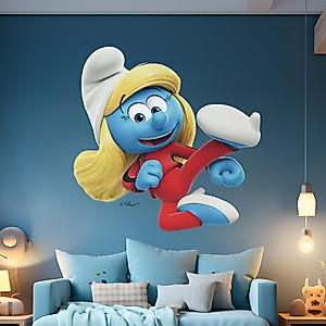 EGD The Smurfs Peel and Stick Wall Decal - EGD X The Smurfs Series - Prime Collection - Nursery Wall Decal for Baby Room Decorations - Mural Wall Decal Sticker (EGDTS031) (Wide 10"x 10" Height)