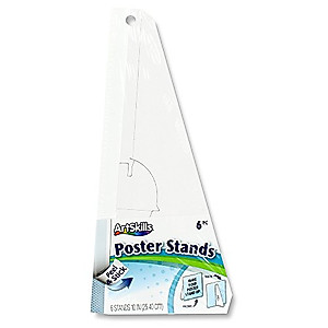 ArtSkills PA-1262 10" Easel Back Peel and Stick Poster & Project Stands, 6 Count, 6 Pack- 10 Inch, White
