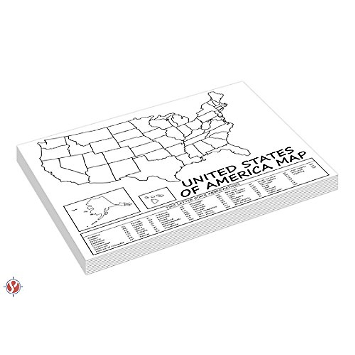 United States Map - USA Poster, US Educational Map - with 2 Letter State Abbreviation - for Ages Kids to Adults - Home School Office | Printed on 110Lb Card Stock - 8.5 x 11" Inches - Bulk Pack of 10