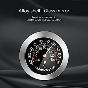 LAMDNL Car Temperature/Humidity Detector Meter Tester-Gauge l Type Mechanical Metal Analog Thermometer/Hygrometer