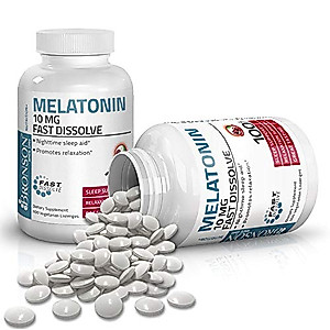 Bronson Melatonin 10mg Fast Dissolve Tablets - Stay Asleep Longer - 100 Cherry Flavored Fast Dissolve Tablets