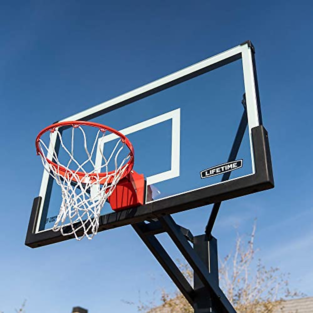 Lifetime 60" In-Ground Basketball Hoop, Mammoth Lift Adjustable Height, Tempered Glass Backboard Bolt Down System