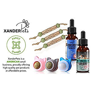 XanderPets Cat Chew Stick - Matatabi Stick for Cat - Silvervine Chew Sticks for Cats - Cat Dental Sticks w/Cat Nips Organic - All Breeds 3PK