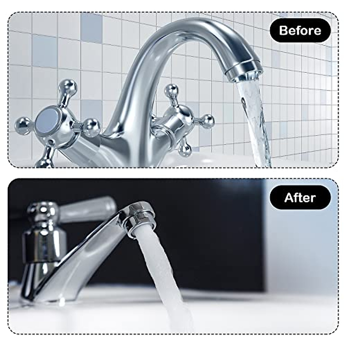 6 Pieces M18.5 Buffer Faucet Aerator+2 Pieces Faucet Aerator Key Removal Wrench, Water Saving Flow Restrictor Set Replacement Part Kitchen Cache Aerators Bathroom Sink Aerator