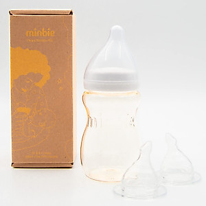Minbie 3 Month+ Breastfeeding Baby Bottle, BPA-Free Kit
