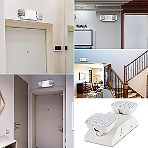 OSTEK LED Emergency Exit Lighting Fixtures with 90 Minutes Long Backup Batteries， US Standard Adjustable Integrated LED Emergency Light，ABS Fire Resistance (1 Pack)