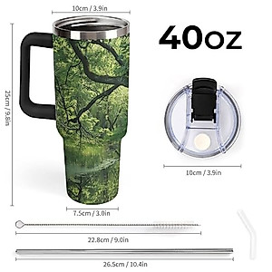 An Ancient Swamp Insulated Stainless Steel Travel Mug, 40 Oz Tumbler with Handle And Straw Double-Wall Vacuum Coffee Cup, Leak-Proof Lid, Keeps Drinks Hot/Cold for Hours